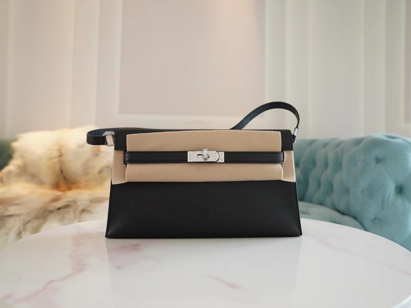 Canada Ottawa Hermes Kelly Elan Chevre Leather 89 Noir Silver Hardware ...